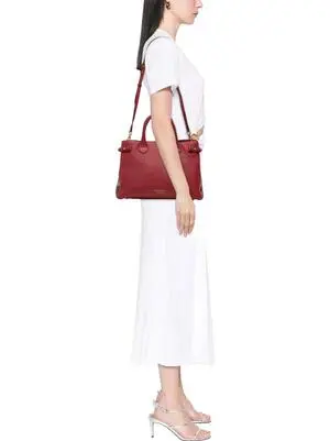 Burberry Leather Banner Satchel - Red