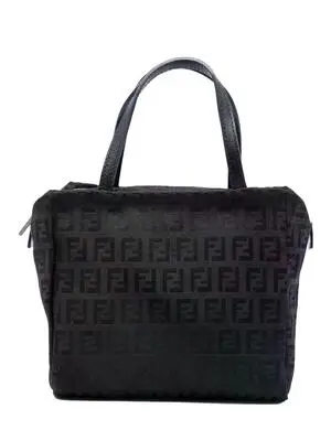 Fendi Mini Zucchino Canvas Handbag - Black