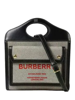 Burberry Logo-print Pocket Tote Bag - Neutrals