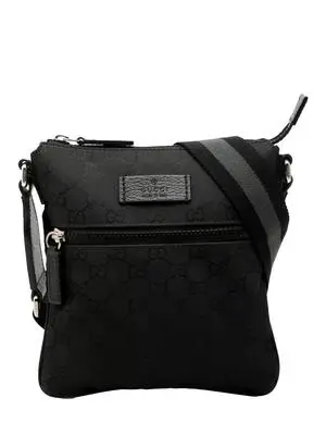 Gucci Gg Nylon Web Crossbody Bag - Black