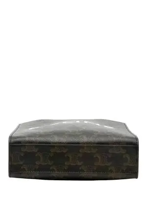 Celine Mini Vertical Cabas Satchel In Coated Canvas - Brown