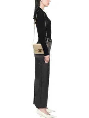 Celine Shiny Calfskin Triomphe Crossbody Bag - Neutrals