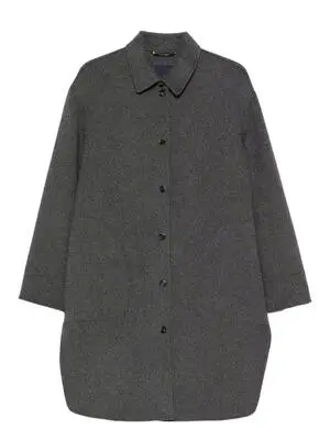 Max Mara Long-sleeve Button-fastening Coat - Grey