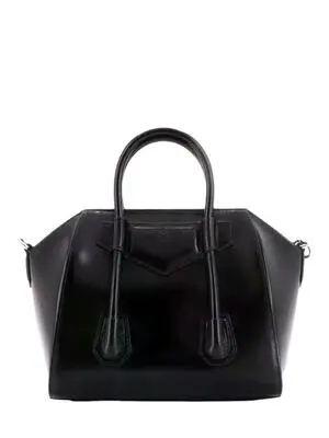 Givenchy Antigona Lock Leather Mini Crossbody Bag - Black