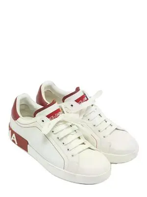 Dolce & Gabbana Portofino Leather Sneakers - White