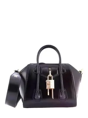 Givenchy Antigona Lock Leather Mini Crossbody Bag - Black
