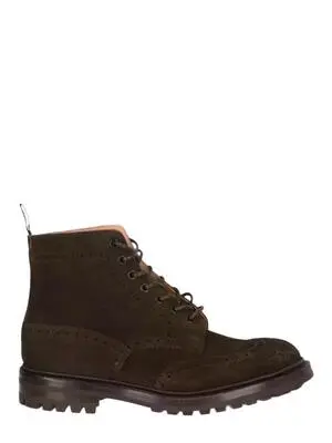 Todd Snyder Suede Brogue Detail Boots - Green