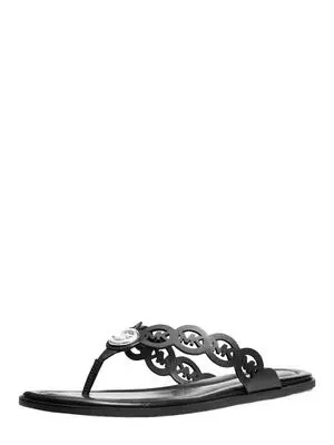 Michael Kors Janie Logo Plaque Sandals - Black