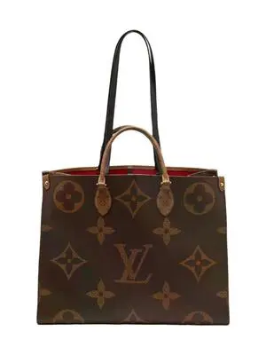 LOUIS VUITTON Louis Vuitton Monogram Reverse Onthego GM Tote Bag Brown