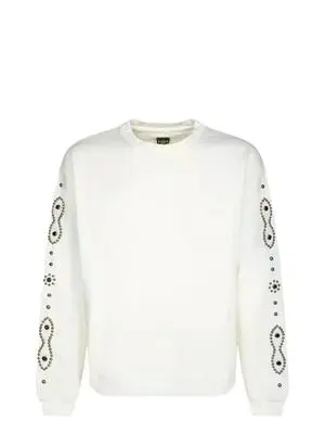 HTC LOS ANGELES Stud-embellished Sweatshirt - Neutrals