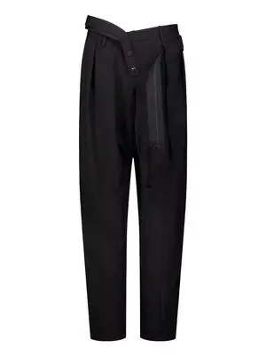 Ottolinger Asymmetric Waist Zip-up Trousers - Black