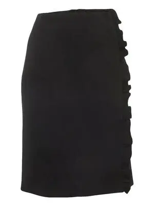 LOUIS VUITTON Frilled Pencil Skirt - Black