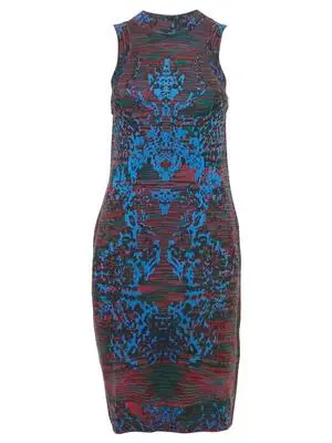 Missoni Intarsia Knit High Neck Midi Dress - Blue