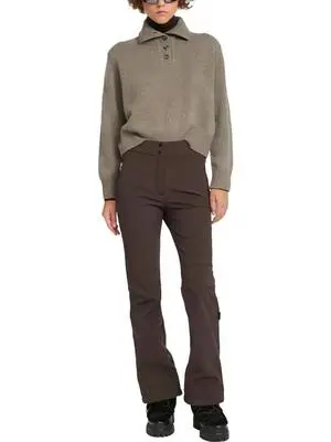 YVES SALOMON Softshell Flared Ski Trousers - Brown