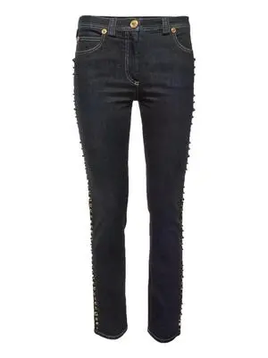 Versace Studded Slim-fit Jeans - Black