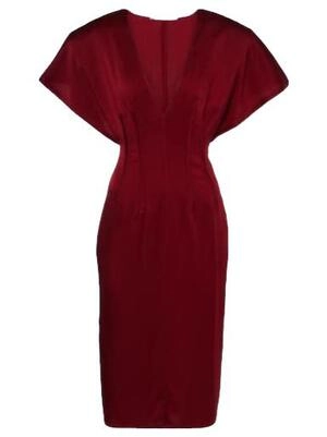 Stella McCartney Draped Satin Midi Dress - Red