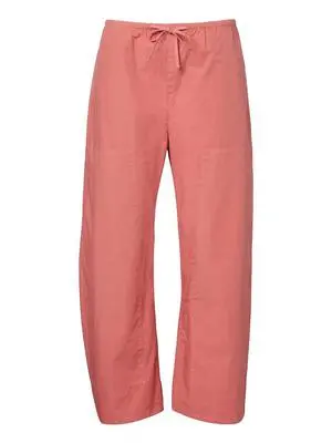 LESET Kyoto Cropped Cotton Wide-leg Pants - Pink
