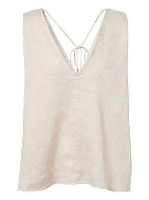 Velvet By Graham & Spencer Velvet Renna Linen Top Beige