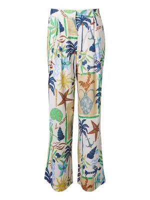 Velvet By Graham & Spencer Trixie Cotton Poplin Wide-leg Pants - Multicoloured