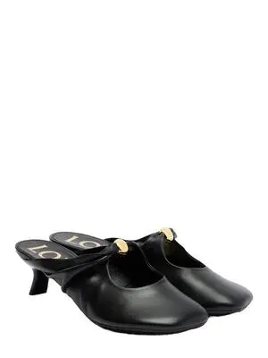 Loewe Pebble Soft Leather Mules - Black