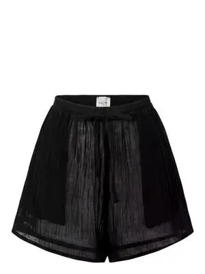 Le Kasha Drawstring Linen Shorts - Black