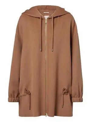 Max Mara Hooded Virgin Wool Jacket - Brown