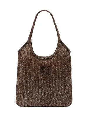 Miu Miu Sequined Mesh Shopper - Brown