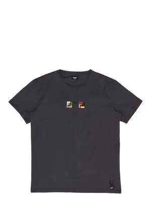 Fendi Logo Embroidered Crewneck T-shirt - Grey