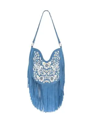 JODI LEE Heavenly Embroidery Shoulder Bag - Blue