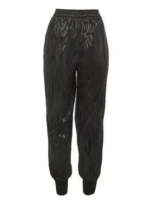 Stella McCartney Zebra-pattern Jacquard Tapered Trousers - Black