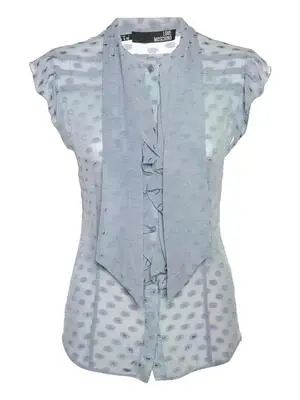 Moschino Fil Coupé Frill Blouse - Purple