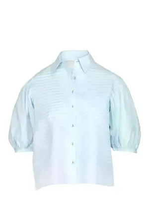 Ulla Johnson Cordelia Pintuck Puff-sleeve Blouse - Blue