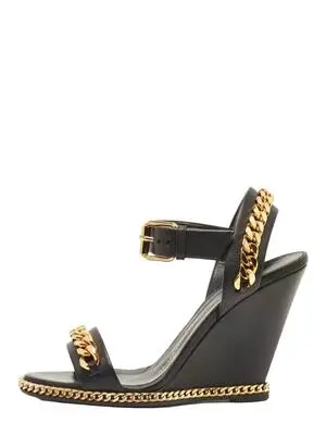 GIUSEPPE ZANOTTI Chain-link Wedge Sandals - Black