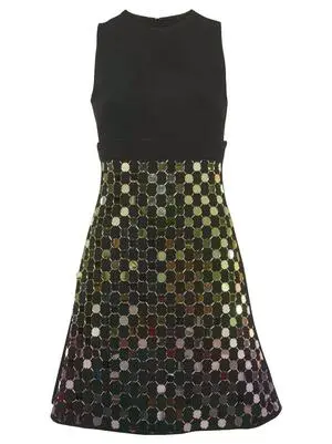 David Koma Embellished A-line Mini Dress - Black