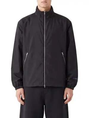 JIL SANDER Technical Fabric Bomber Jacket With High Neck And Logo - Black