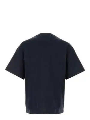 JIL SANDER Relaxed Fit Cotton T-shirt With Contrasting Logo - Blue