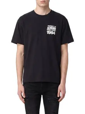 Amiri Contrasting Logo Cotton T-shirt With Dropped Shoulders - Grey