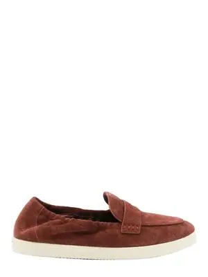 Tory Burch Tory Burch Suede Loafers With Metallic Double T Logo Cherry