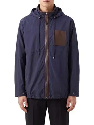 Loewe Technical Fabric Hooded Windbreaker Jacket - Navy