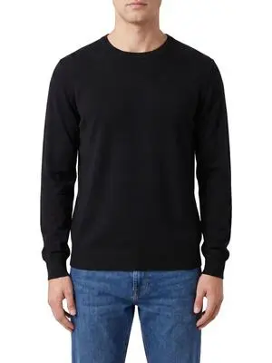 KANGRA Long-sleeved Pure Cotton Crewneck Jumper - Black