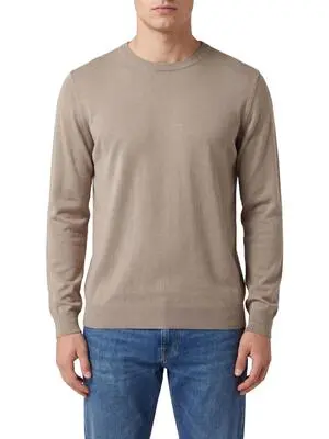 KANGRA Long-sleeved Pure Cotton Crewneck Jumper - Brown
