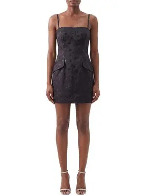 Sportmax Silk Polka Dot Sheath Mini Dress - Black