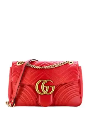 Gucci Matelassé Leather Shoulder Bag - Red