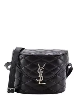 Saint Laurent June Box Bag Quilted Leather Crossbody Bag - Black