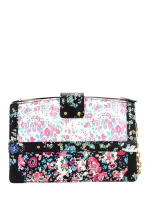 LOUIS VUITTON Trunk Floral Printed Leather Clutch Bag - Black
