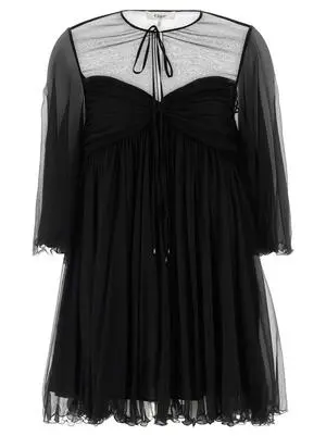 Chloé Georgette Mini Dress - Black