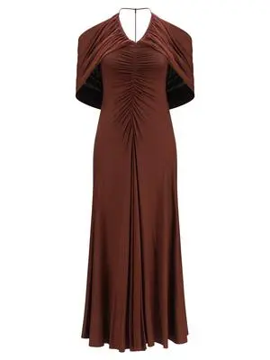SELF-PORTRAIT Jersey Midi Dress - Brown