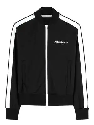 Palm Angels Bomber Jacket With White Stripes - Black