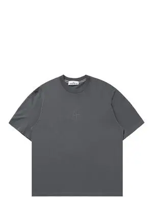STONE ISLAND Stone Island Crewneck T-Shirt With Embossed Logo