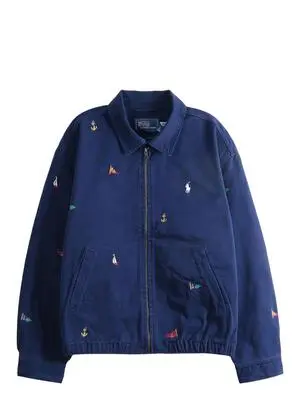 Polo Ralph Lauren Piece-dyed Twill Embroidered Windbreaker - Blue